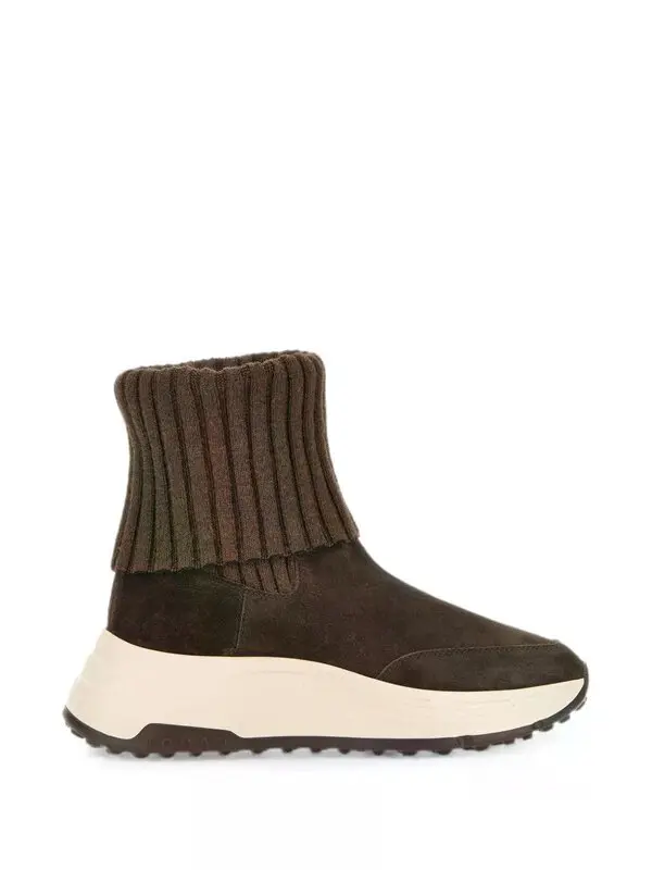 Hogan Ribbed-knit Sneakers - Brown