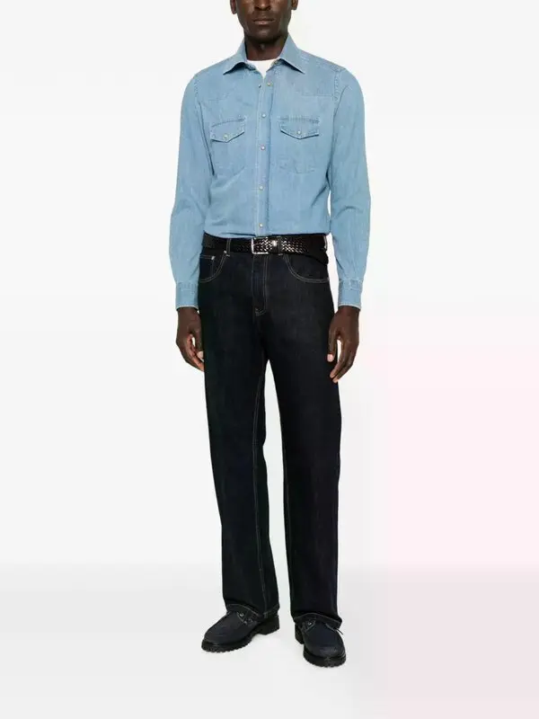 Eleventy Flap-pocket Denim Shirt