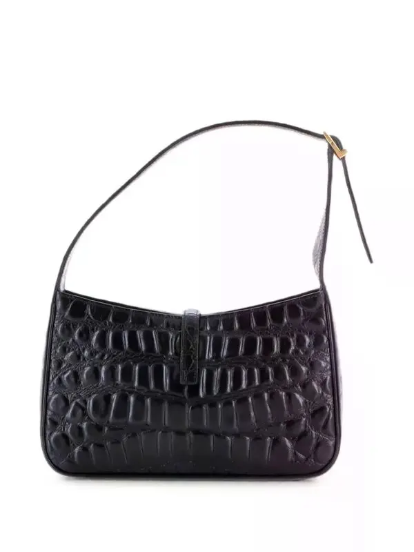 Saint Laurent Le 5 À 7 Croc Effect Leather Small Hobo Bag