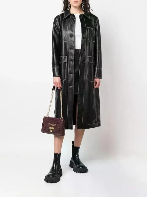 Moschino Crocodile-effect Shoulder Bag