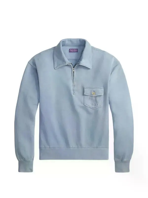 Ralph Lauren Purple Label Garment-dyed Quarter-zip Sweatshirt