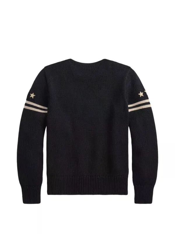 Ralph Lauren Skull Patch Star Embroidered Crewneck Sweater