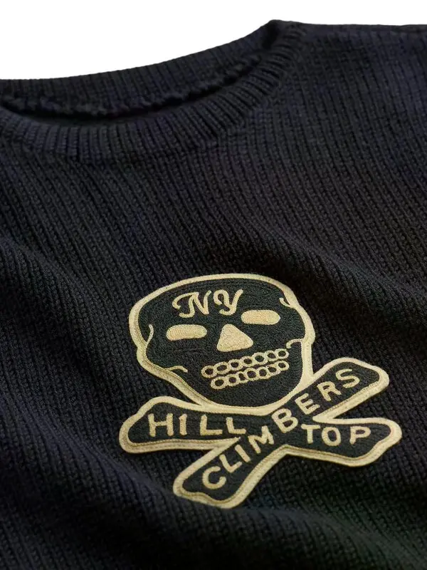 Ralph Lauren Skull Patch Star Embroidered Crewneck Sweater
