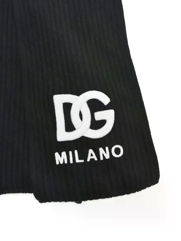 Dolce & Gabbana Logo-embroidered Ribbed-knit Scarf