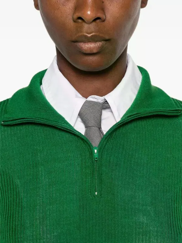 THE FRANKIE SHOP Sade Ribbed-knit Half-zip Sweater