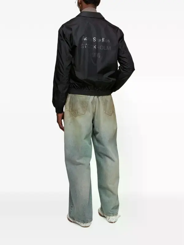 Acne Studios Logo-print Zip-up Jacket - Black