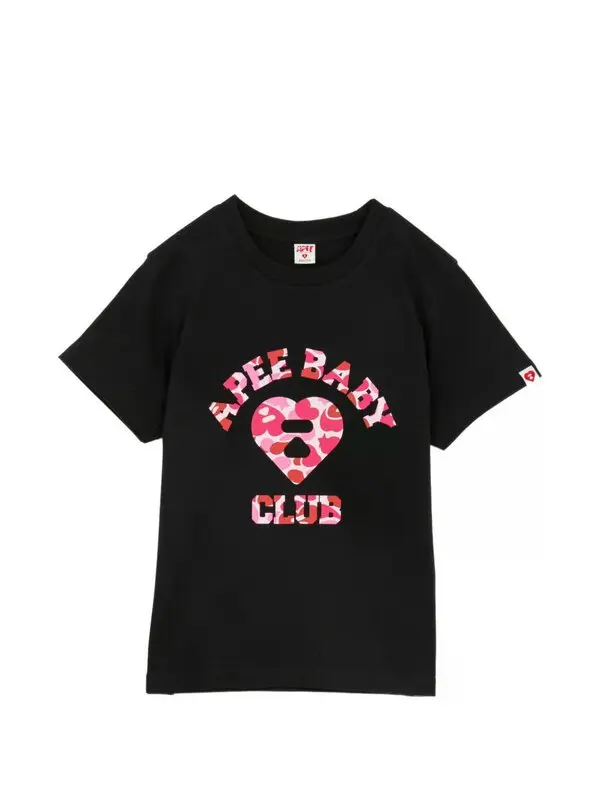 AAPE BY *A BATHING APE Apee™ A Bathing Ape® Camo Heart Logo T-shirt - Black