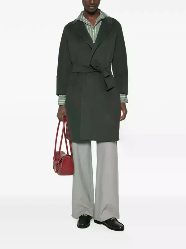 Max Mara Arona Belted Wool Coat - Green