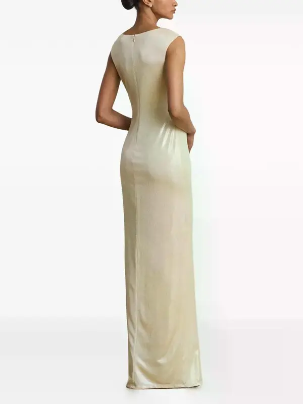 Ralph Lauren Metallic Boat-neck Maxi Dress - Neutrals
