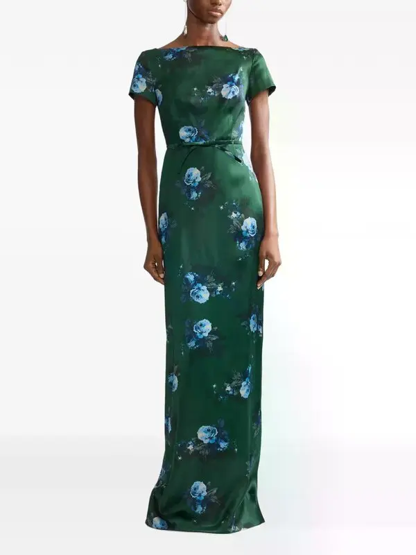 Erdem Margot Bouquet Floral Print Gown - Green