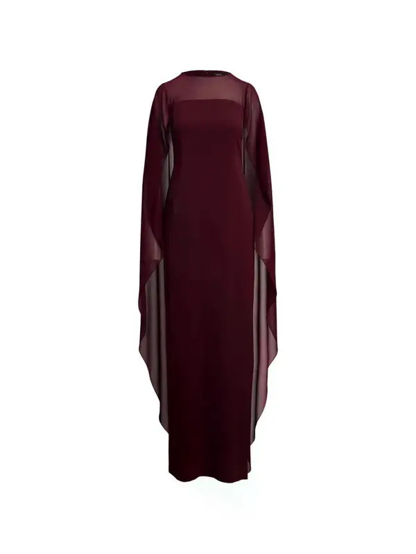 Ralph Lauren Cape-overlay Georgette Maxi Gown