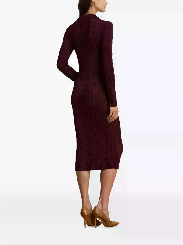 Ralph Lauren Cable-knit Collared Midi Dress