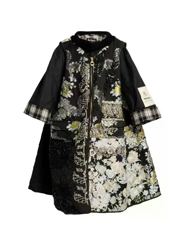 Erdem X Barbour Patchwork Jacquard Coat