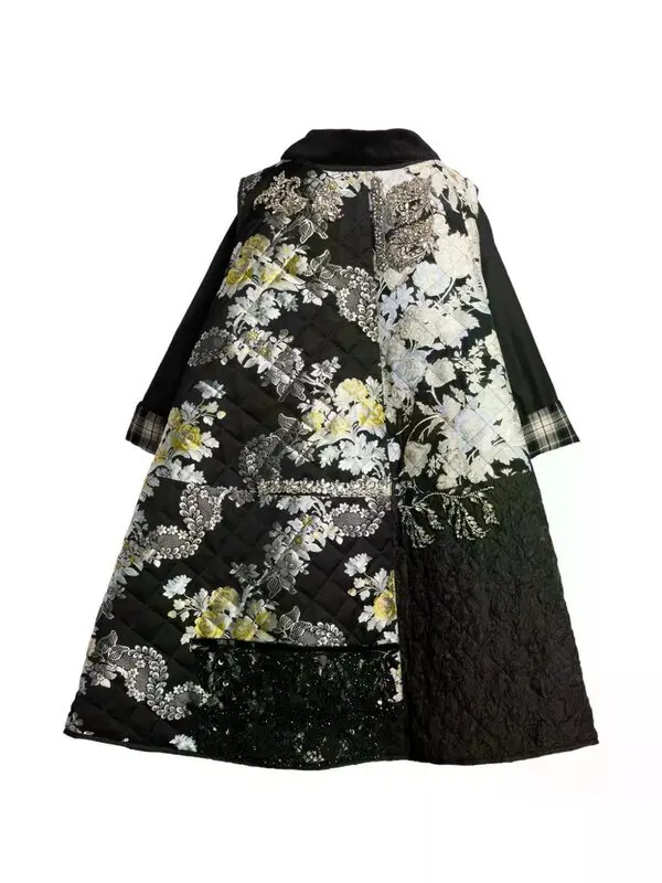 Erdem X Barbour Patchwork Jacquard Coat