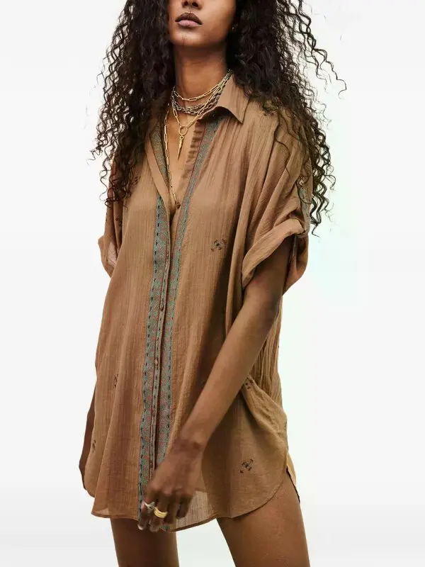 Ba&sh Daela Embroidered Oversized Shirt