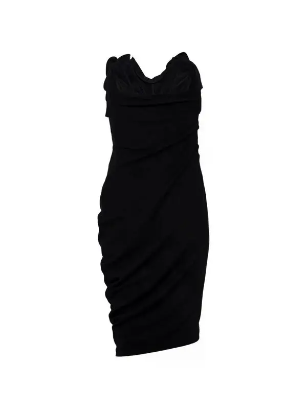 Magda Butrym Floral-appliqué Draped Midi Dress