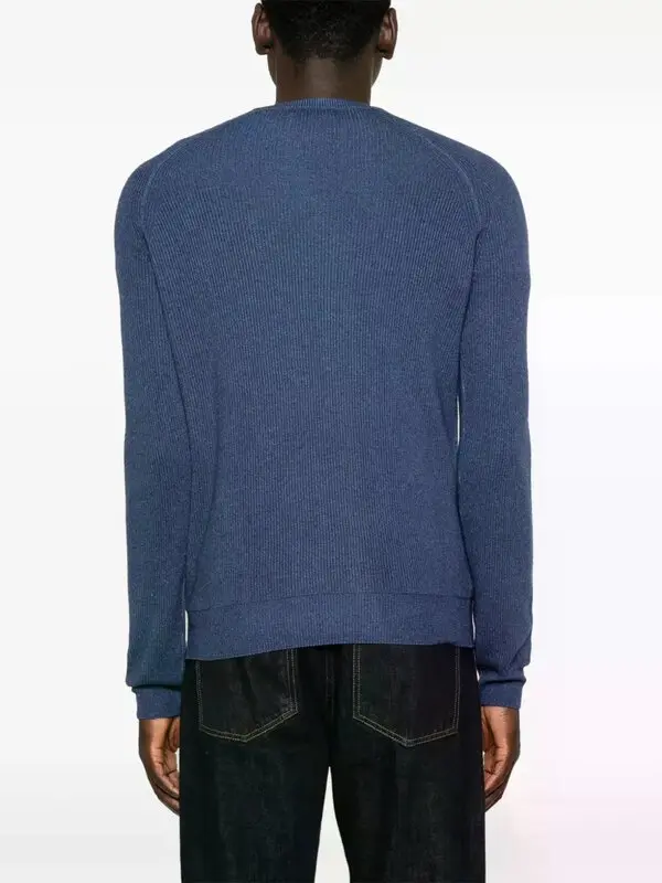 FERRANTE Ribbed Knit Raglan Sleeve Sweater