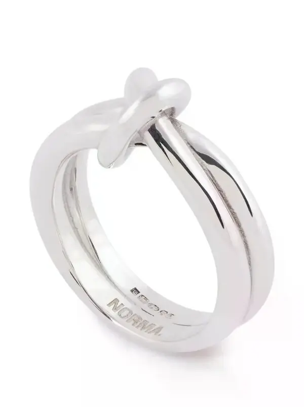 NORMA JEWELLERY Tone Knot Detail Double-band Ring - Silver