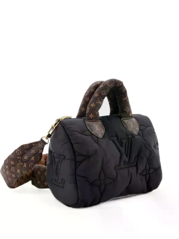 LOUIS VUITTON Speedy Bandouliere Bag Monogram Quilted Econyl Nylon 25 Shoulder Bag - Black
