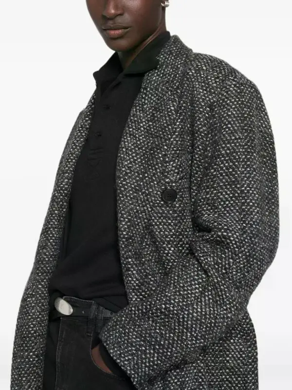 MARANT ETOILE Double-breasted Textured Coat