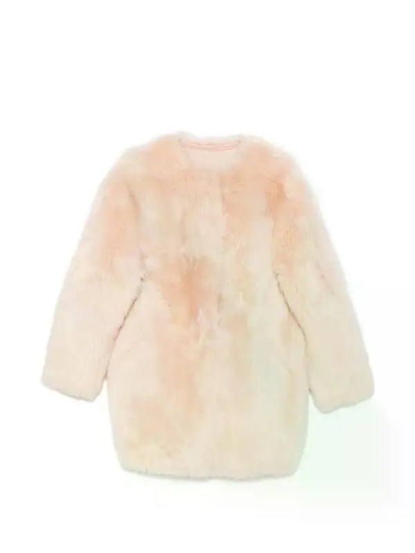LISKA Shearling Round-neck Jacket - Pink