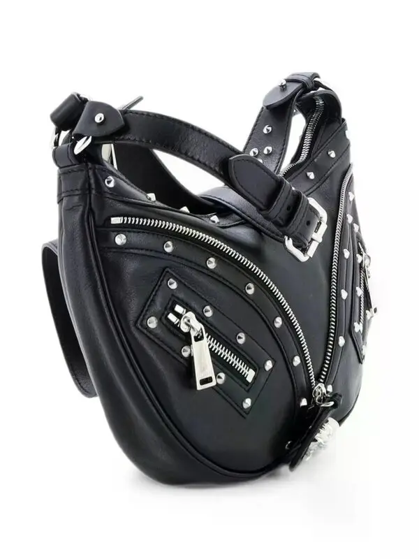 Versace Repeat Studded Leather Small Hobo Bag