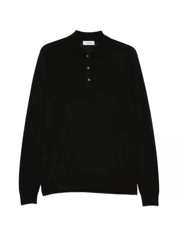 FERRANTE Long-sleeve Buttoned Polo Shirt