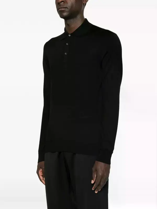 FERRANTE Long-sleeve Buttoned Polo Shirt