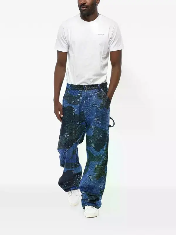 Off-White Camouflage-print Rhinestone-embellished Jeans