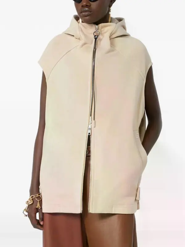 Sportmax Sleeveless High Neck Zip-up Hoodie
