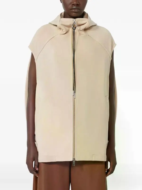 Sportmax Sleeveless High Neck Zip-up Hoodie