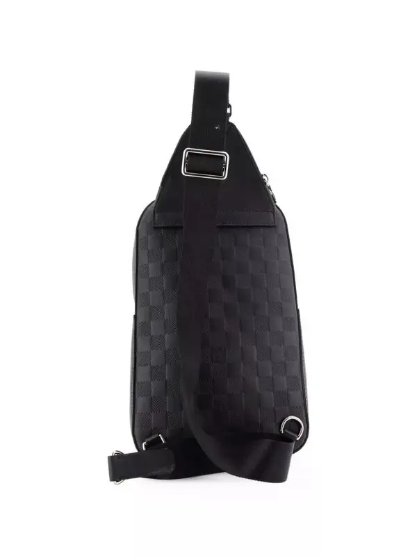 LOUIS VUITTON Avenue Sling Bag Nm Damier Infini Leather Crossbody Bag - Black