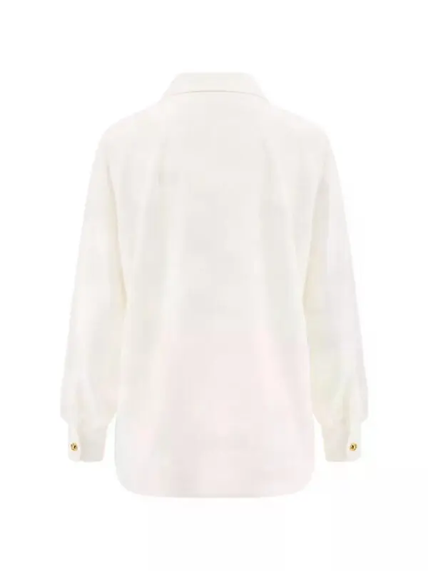 Max Mara Gold-tone Button Silk Blouse