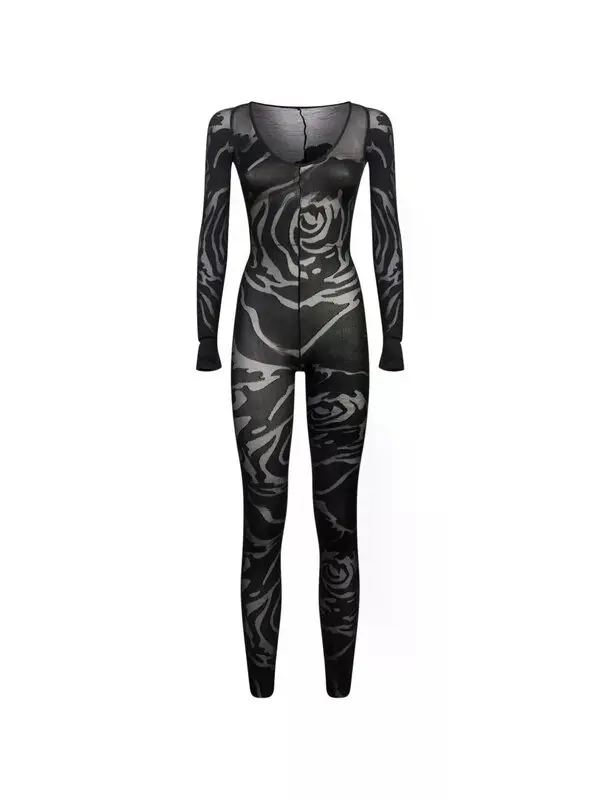 Wolford Rose-patterned Semi-sheer Jumpsuit