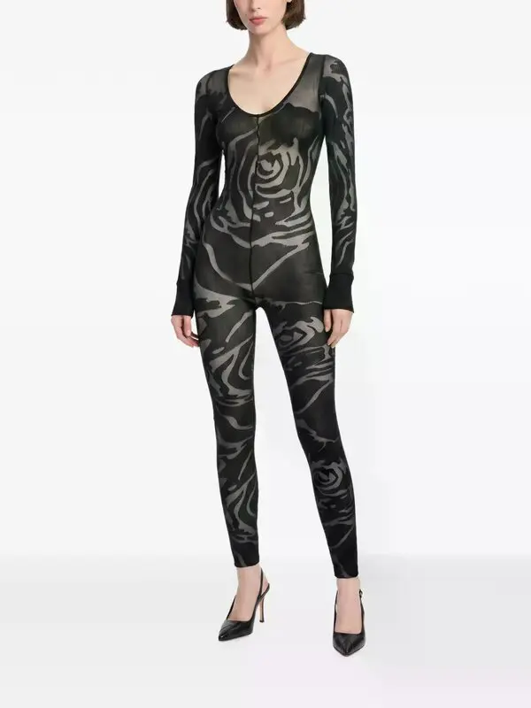 Wolford Rose-patterned Semi-sheer Jumpsuit