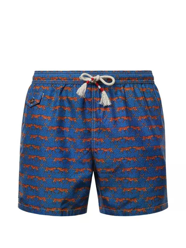 MC2 SAINT BARTH Lighting Cat-print Swim Shorts - Blue