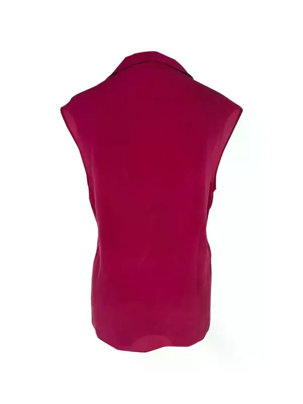 Gucci V-neck Sleeveless Silk Blouse
