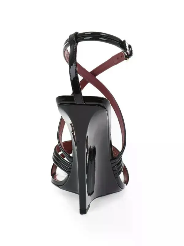 Saint Laurent Patent-leather Wedge Sandals