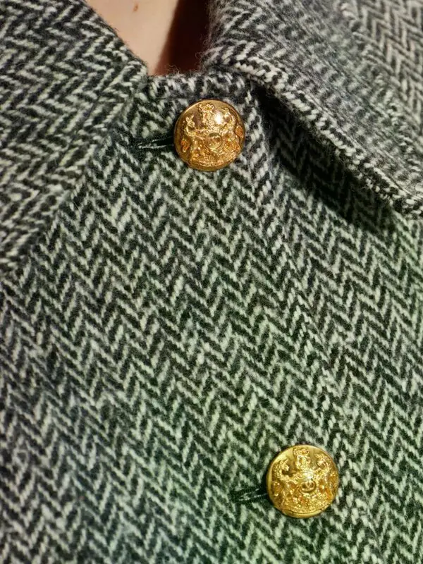 Valentino Garavani Herringbone Pattern Cropped Jacket