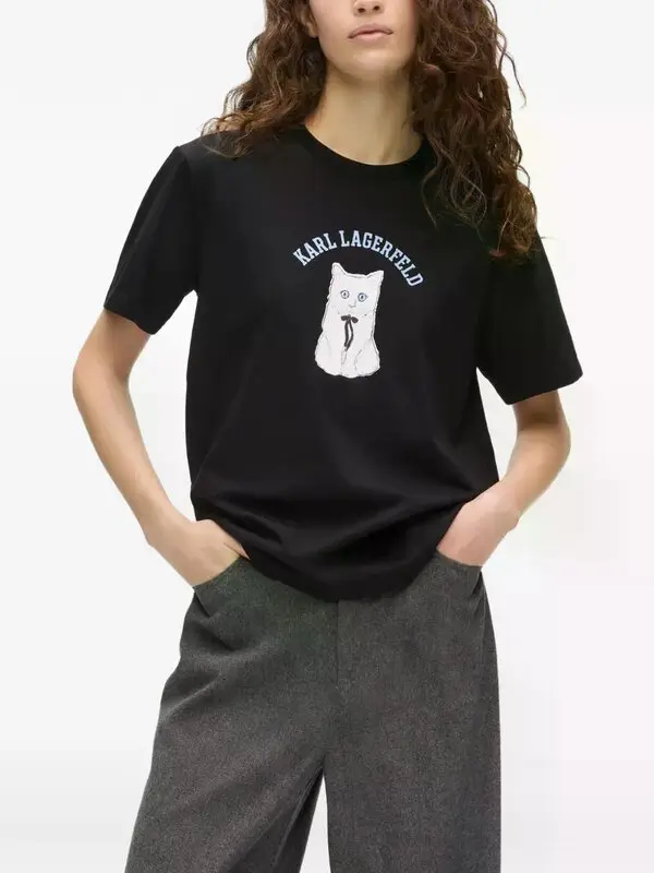Karl Lagerfeld Ikon Choupette Print T-shirt