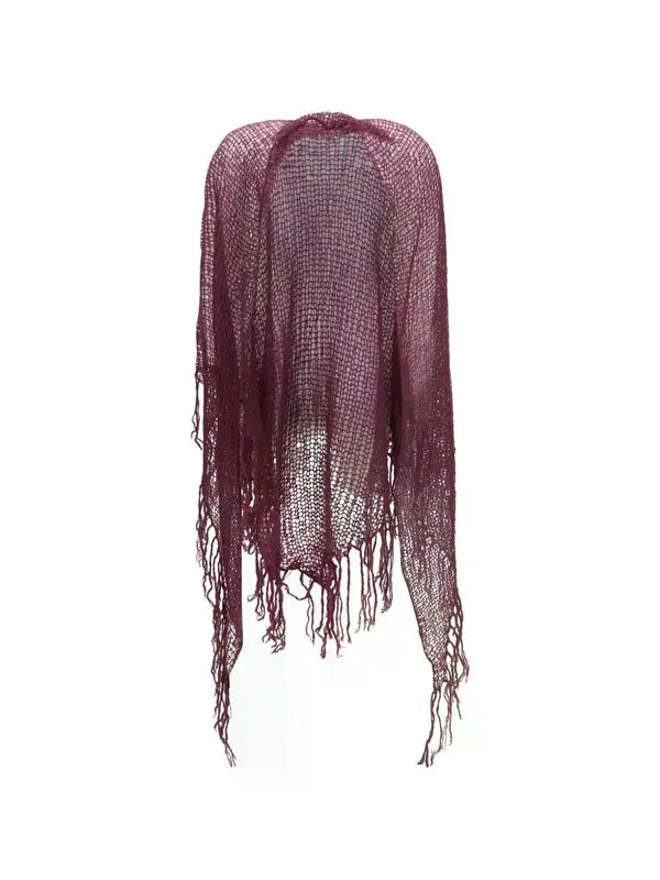 MIRROR IN THE SKY Nimbus Fringed Triangular Scarf - Red