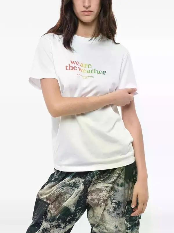 Stella McCartney Slogan-print Short-sleeve T-shirt - White