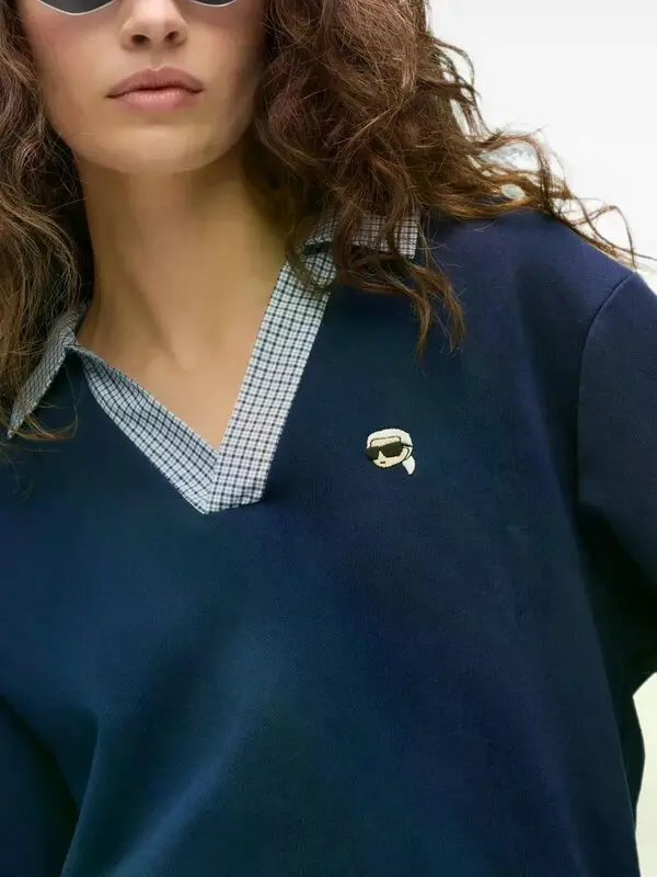 Karl Lagerfeld Ikon V-neck Sweatshirt With Logo Detail