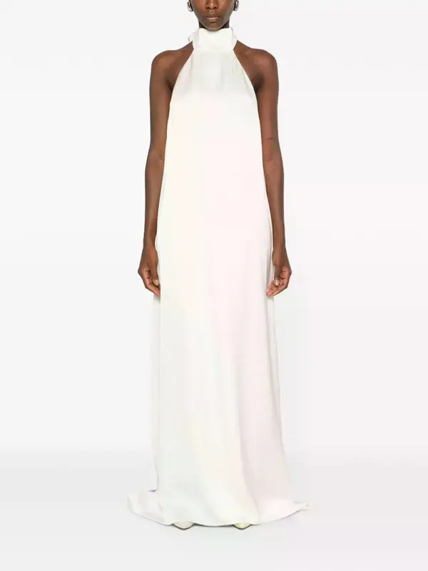 THE ARCHIVIA Riviera Feather-trim Maxi Dress