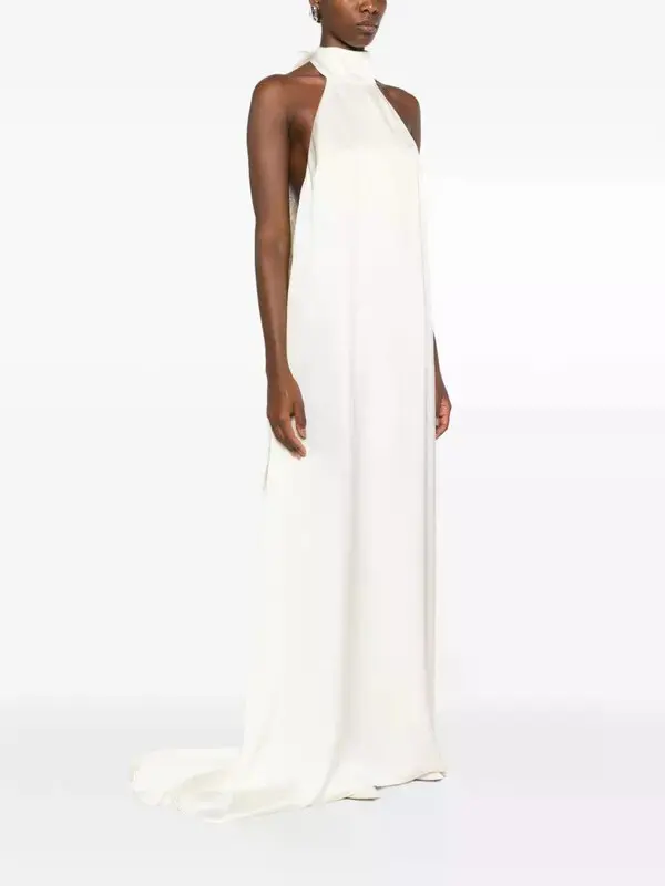 THE ARCHIVIA Riviera Feather-trim Maxi Dress