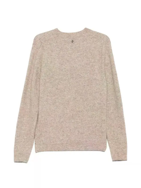 DONDUP Logo Plaque Crew Neck Sweater - Neutrals