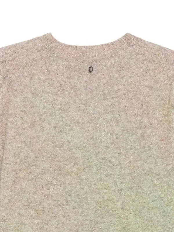 DONDUP Logo Plaque Crew Neck Sweater - Neutrals