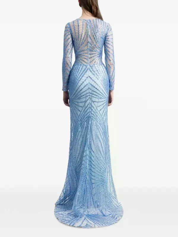 GEMY MAALOUF Beaded Sequin-embellished Gown