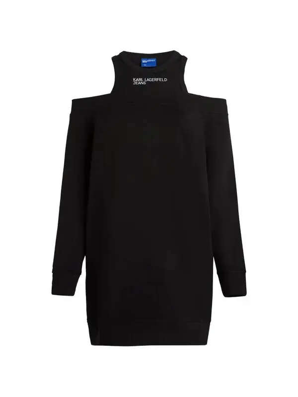 Karl Lagerfeld Cotton Cold-shoulder Sweat Dress