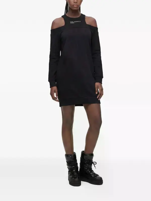 Karl Lagerfeld Cotton Cold-shoulder Sweat Dress